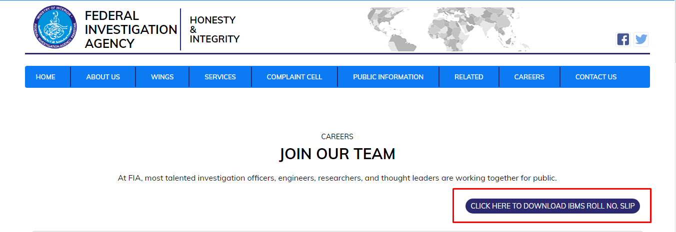 Federal Investigation Agency FIA Roll Number Slips 2023