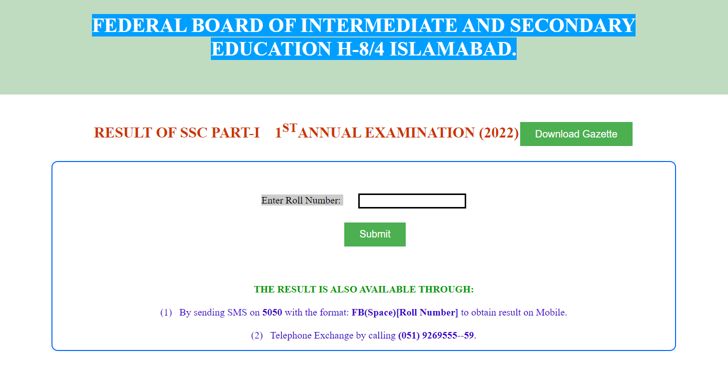 FBISE Federal Board 9th Class Result 2024 FBISE Federal Board 9th Class Result 2024