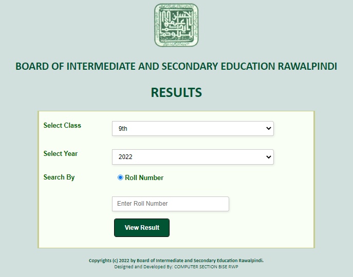 Check 9th Class Result 2023 Rawalpindi Board Check 9th Class Result 2023 Rawalpindi Board