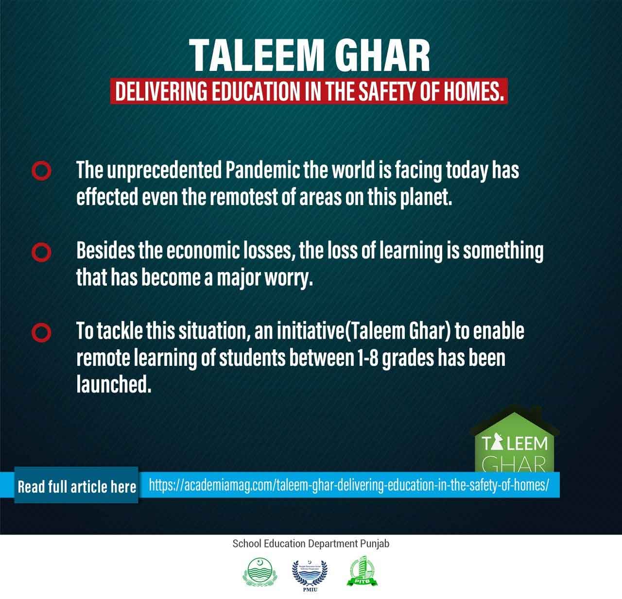 Taleem Ghar: A Way To Delivers Education In The Safety of Homes